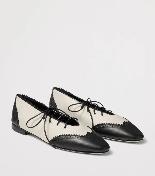 JIMMY CHOO Margot Leather Lace-up Flats