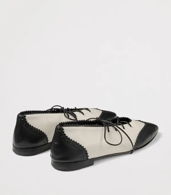 JIMMY CHOO Margot Leather Lace-up Flats