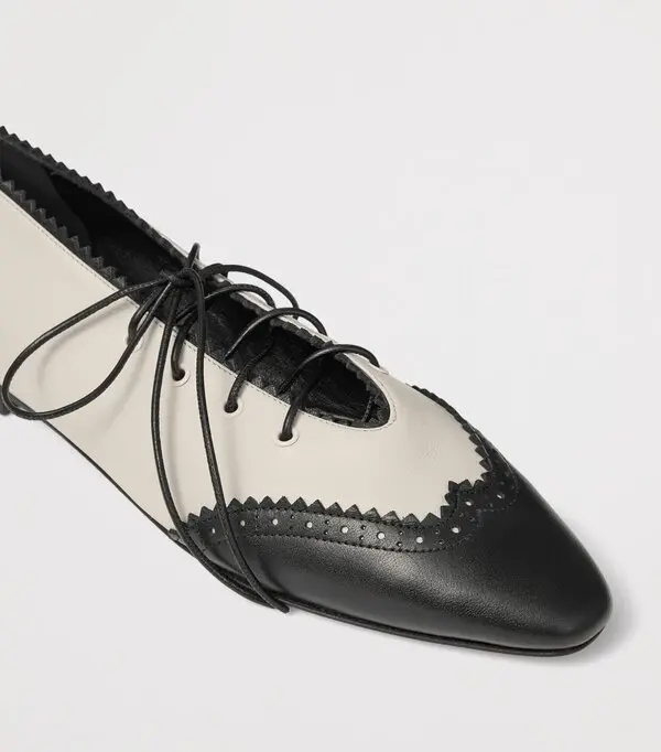 JIMMY CHOO Margot Leather Lace-up Flats