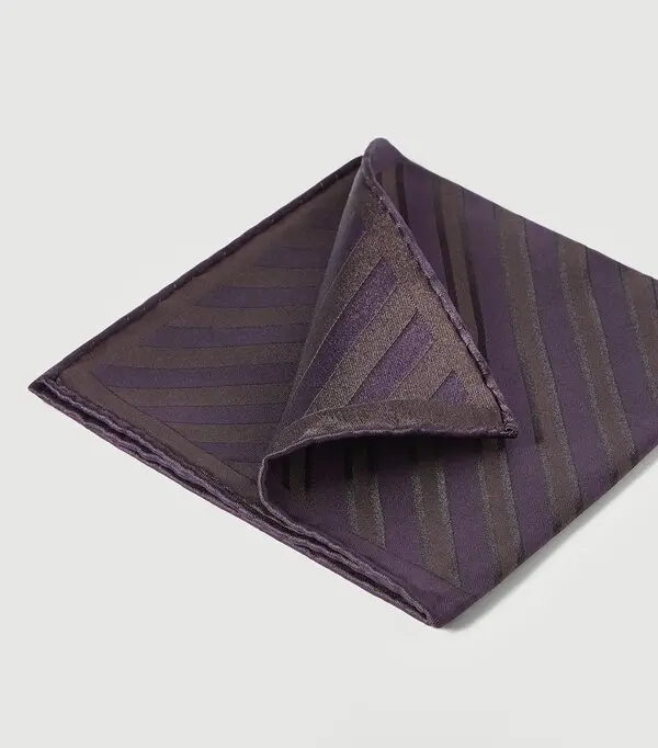 Brunello Cucinelli Silk Striped Pocket Square