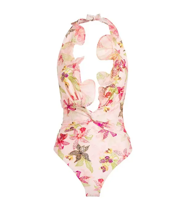 PatBO Ruffled Orchid Bloom Swimsuit