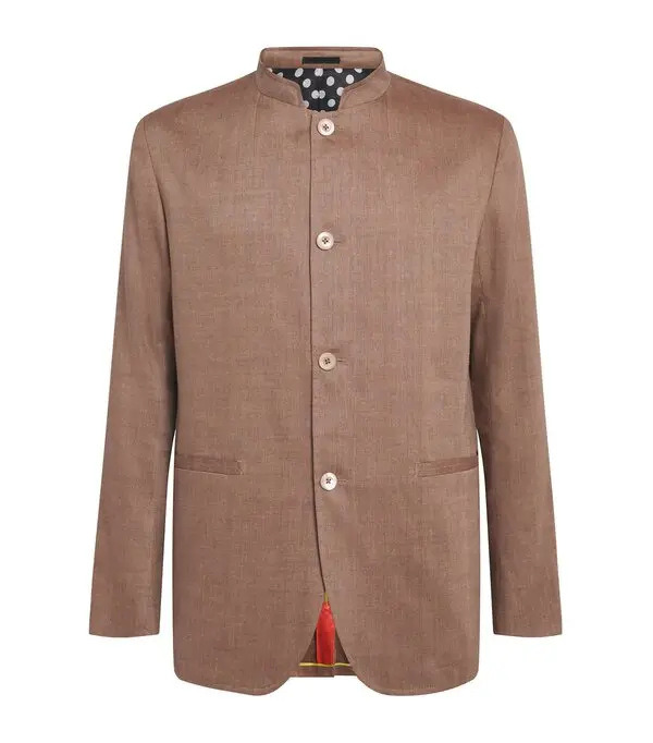Paul Smith Wool-linen Stand-collar Blazer