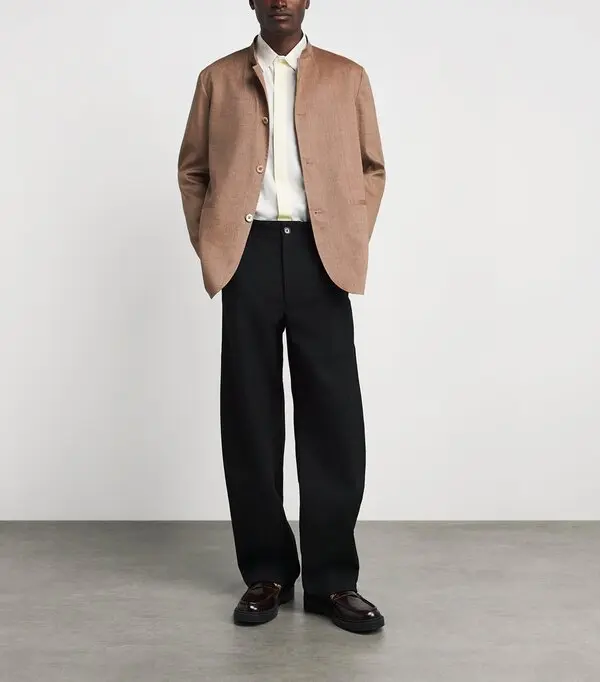Paul Smith Wool-linen Stand-collar Blazer