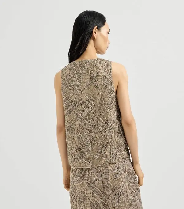 Brunello Cucinelli Embroidered Sleeveless Top