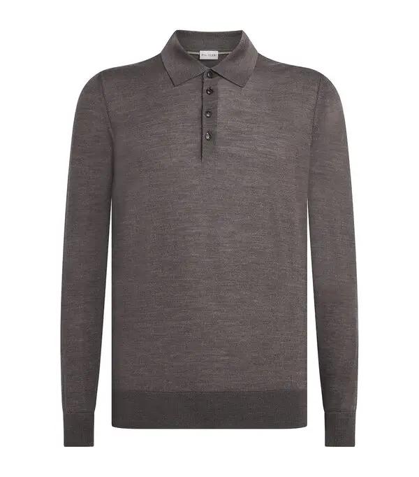 Pal Zileri Wool-silk Long-sleeved Polo Shirt