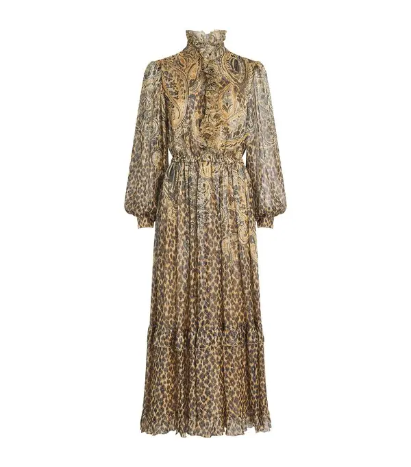 Etro Silk-blend Leopard Midi Dress