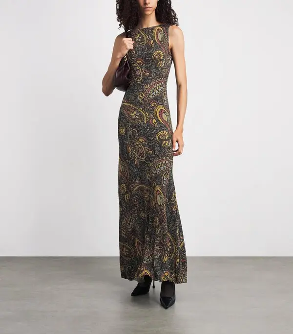 Etro Ribbed Paisley Maxi Dress