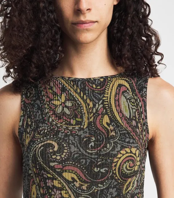 Etro Ribbed Paisley Maxi Dress