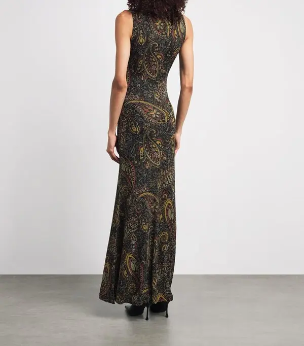 Etro Ribbed Paisley Maxi Dress