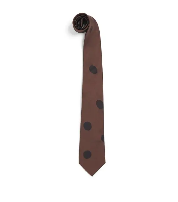 Paul Smith Silk Polka-dot Shadow Tie - Brown