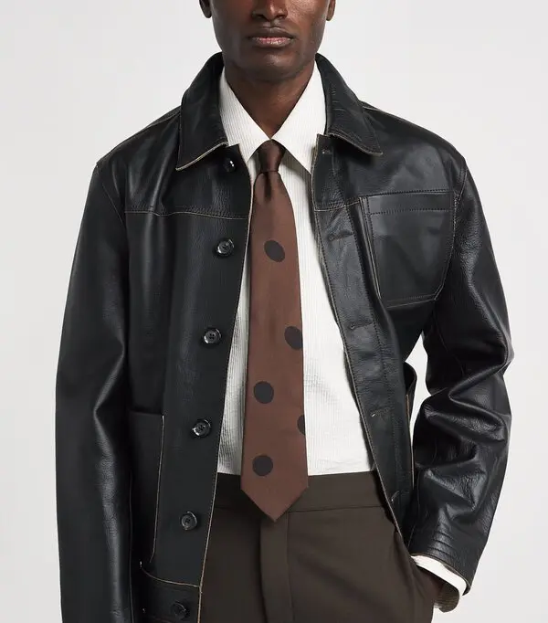 Paul Smith Silk Polka-dot Shadow Tie - Brown