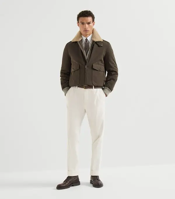Brunello Cucinelli Waxed Techno-cotton Bomber Jacket
