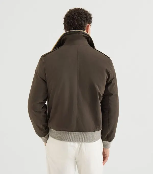 Brunello Cucinelli Waxed Techno-cotton Bomber Jacket