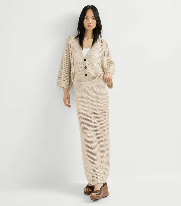 Brunello Cucinelli Embellished Knit Maxi Skirt