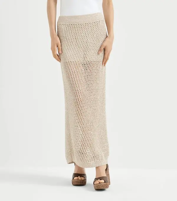 Brunello Cucinelli Embellished Knit Maxi Skirt