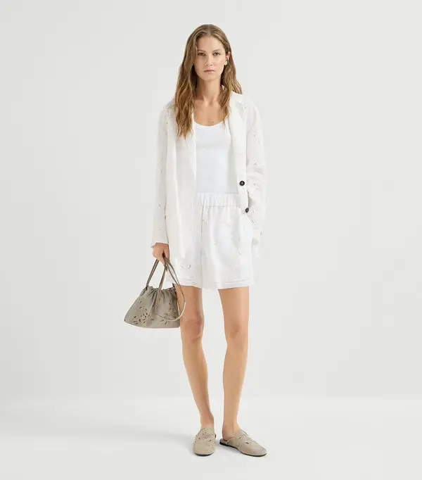 Brunello Cucinelli Cotton Monili Organza Blazer