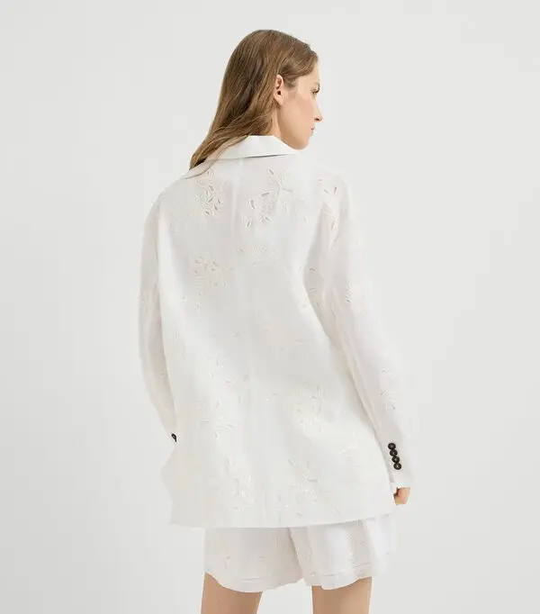 Brunello Cucinelli Cotton Monili Organza Blazer