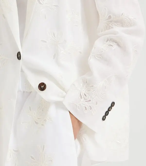 Brunello Cucinelli Cotton Monili Organza Blazer