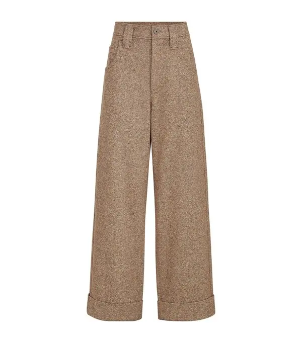 Brunello Cucinelli Virgin Wool-blend Monili Trousers