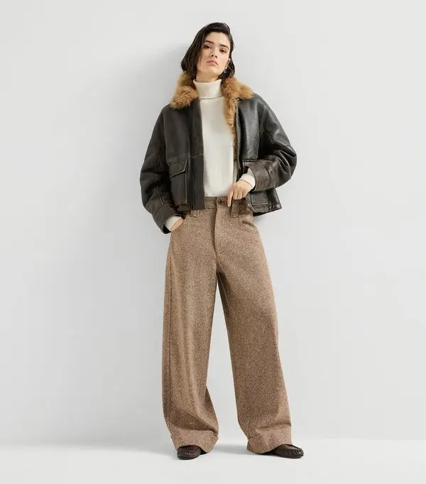 Brunello Cucinelli Virgin Wool-blend Monili Trousers