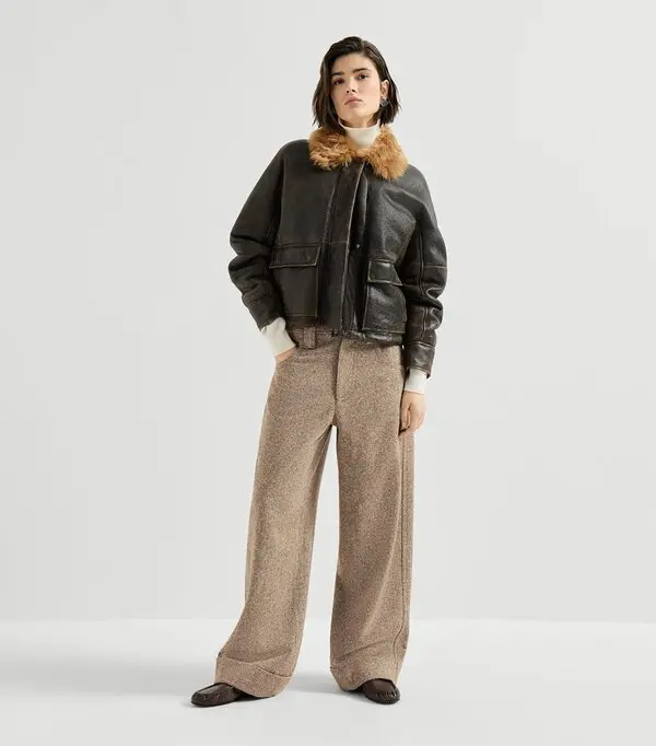 Brunello Cucinelli Virgin Wool-blend Monili Trousers