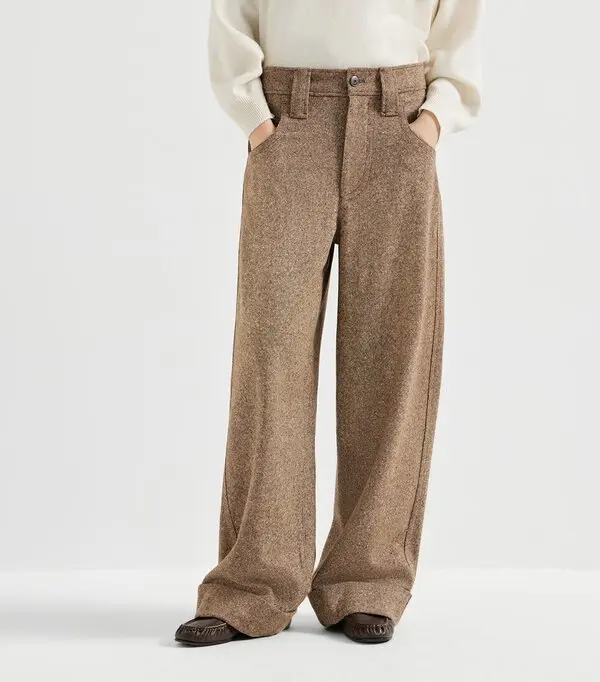 Brunello Cucinelli Virgin Wool-blend Monili Trousers