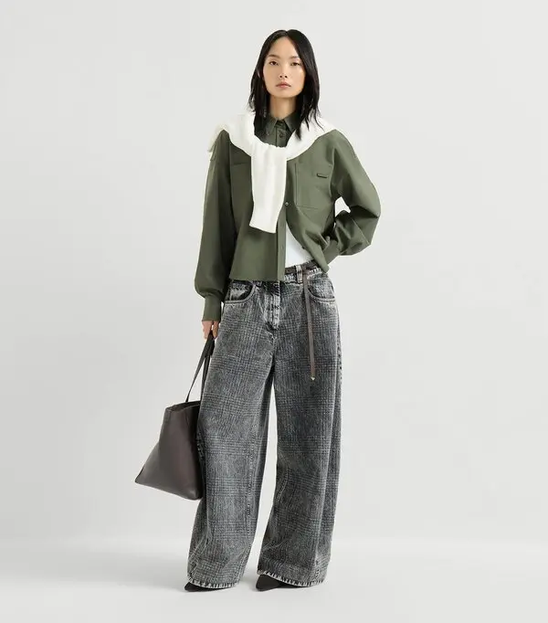 Brunello Cucinelli Virgin Wool-blend Monili-tab Shirt
