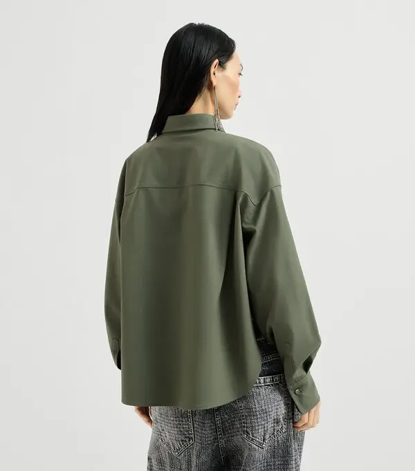 Brunello Cucinelli Virgin Wool-blend Monili-tab Shirt