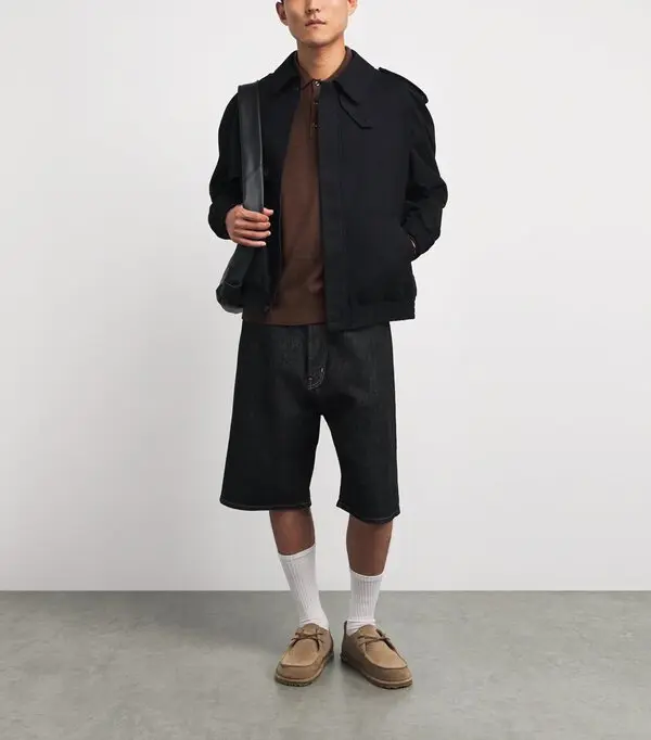 7 For All Mankind Wool-cashmere Long-sleeve Polo Shirt