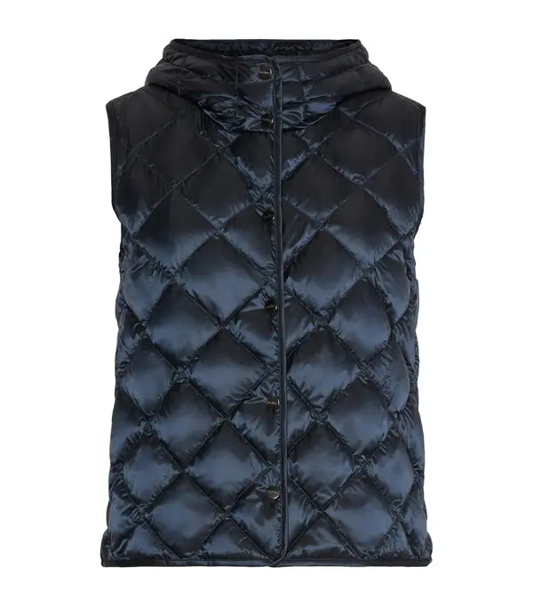 Max Mara Down Padded Quilted Gilet - Navy