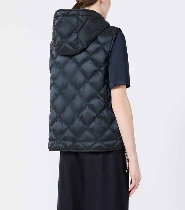 Max Mara Down Padded Quilted Gilet - Navy