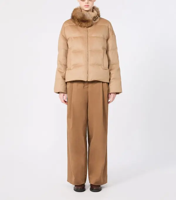 Max Mara Camel Wool Down-filled Jacket