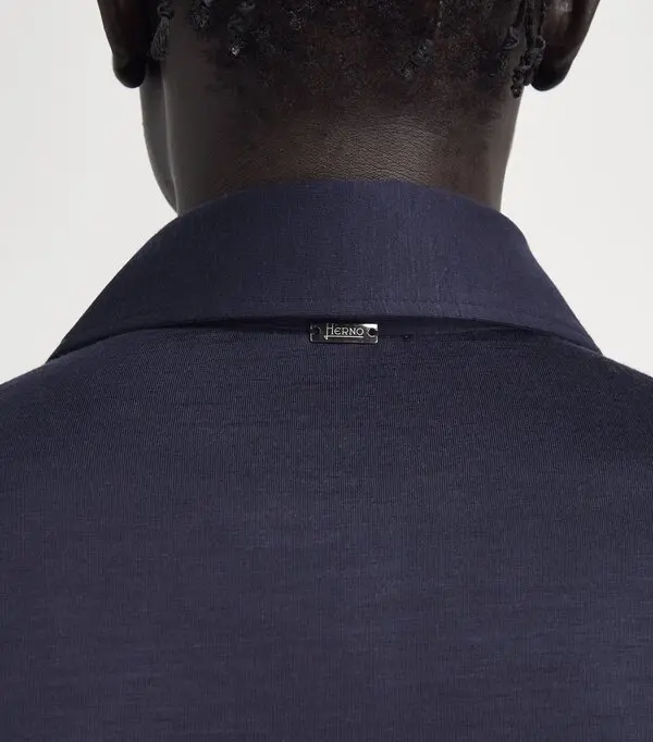 Herno Wool Jersey Long-sleeve Polo Shirt