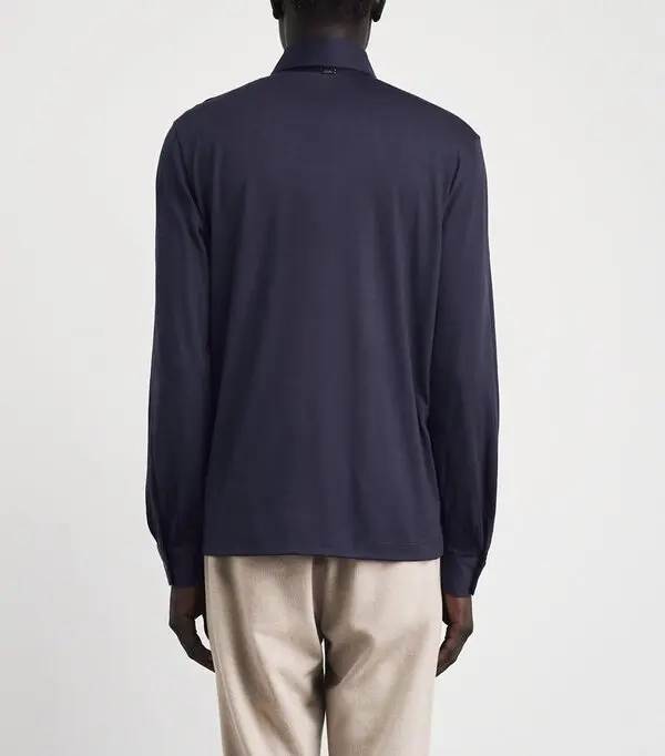 Herno Wool Jersey Long-sleeve Polo Shirt