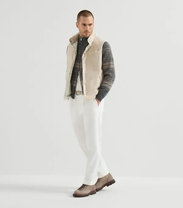 Brunello Cucinelli Suede And Technical Fabric Lace-up Ankle Boots - Grey