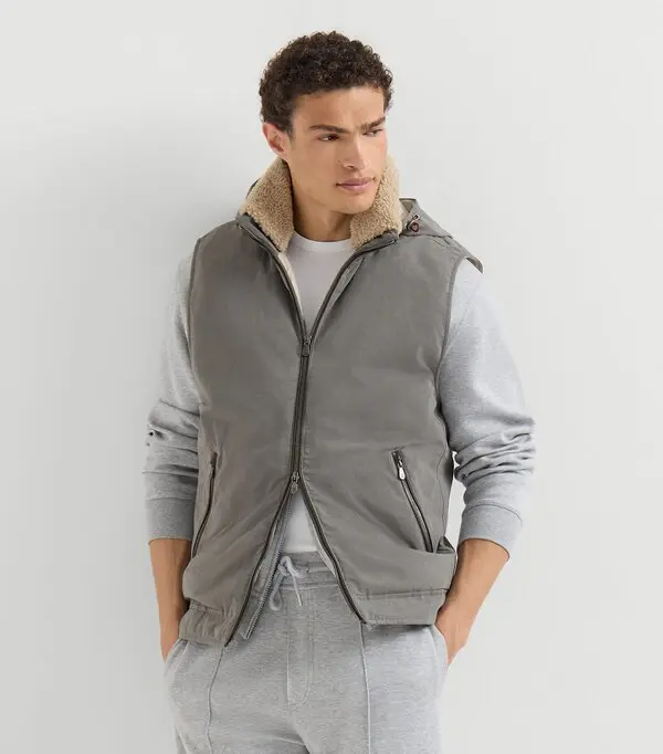 Brunello Cucinelli Waxed Techno Down-filled Gilet