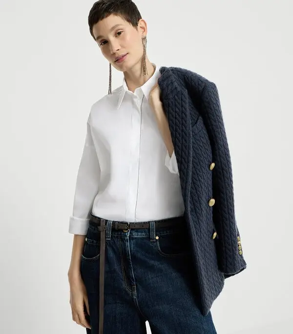 Brunello Cucinelli Stretch-cotton Poplin Monili Shirt