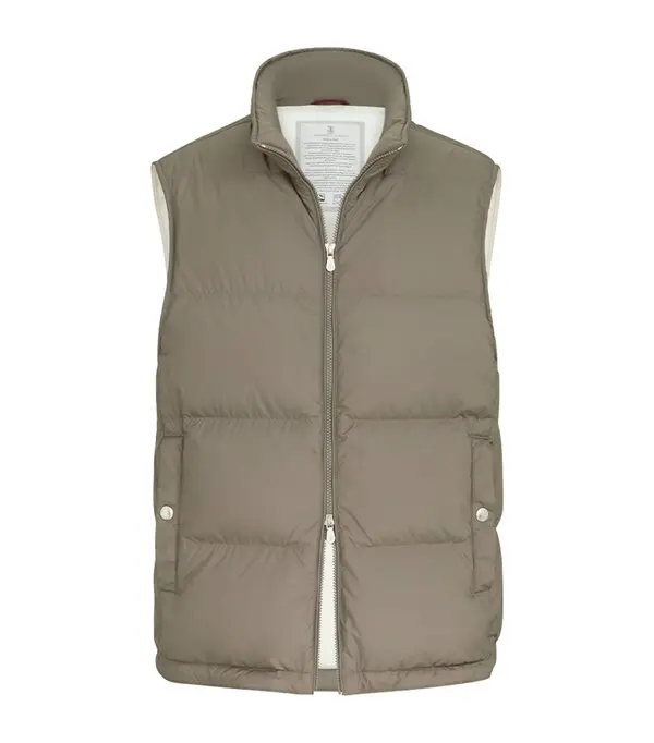 Brunello Cucinelli Quilted Packable Hood Gilet