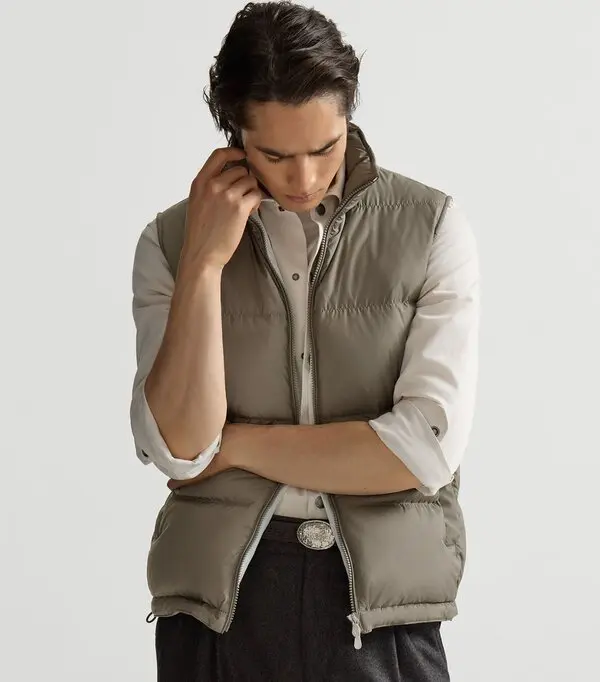 Brunello Cucinelli Quilted Packable Hood Gilet