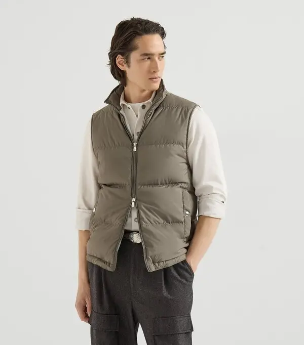 Brunello Cucinelli Quilted Packable Hood Gilet