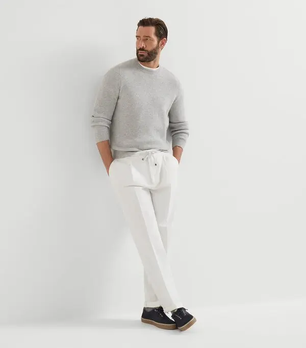 Brunello Cucinelli Cotton Gabardine Drawstring Trousers
