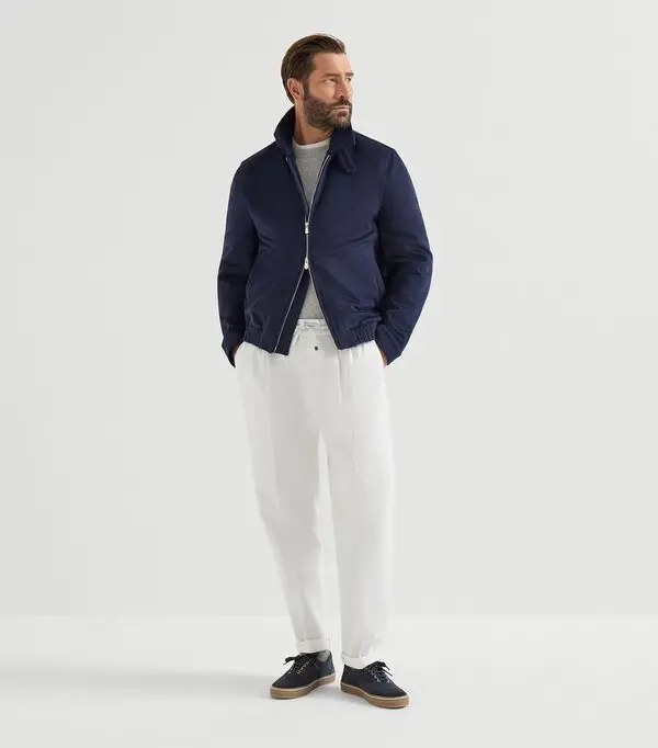 Brunello Cucinelli Cotton Gabardine Drawstring Trousers