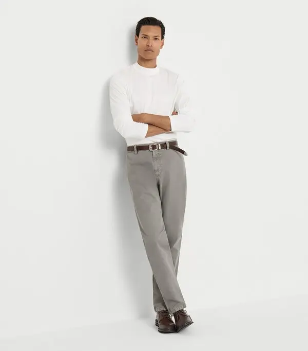 Brunello Cucinelli Peached Cotton Gabardine Trousers
