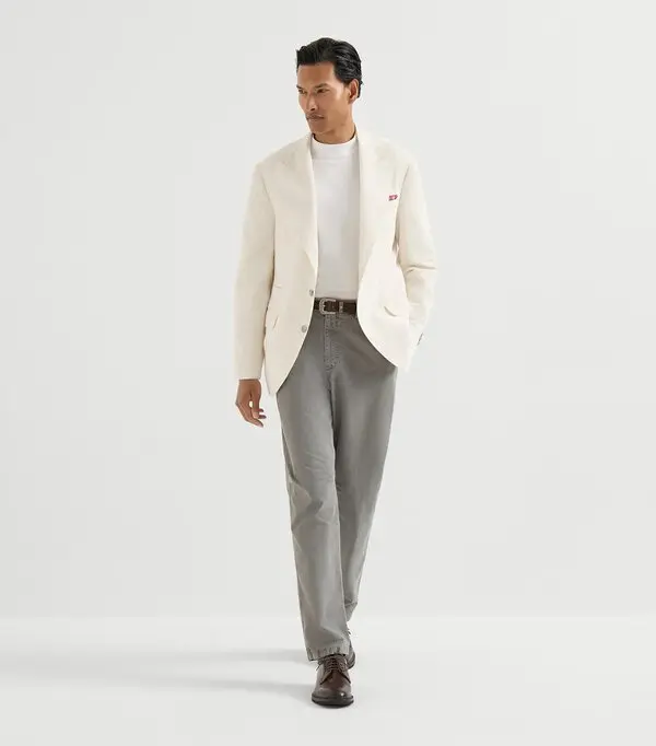 Brunello Cucinelli Peached Cotton Gabardine Trousers