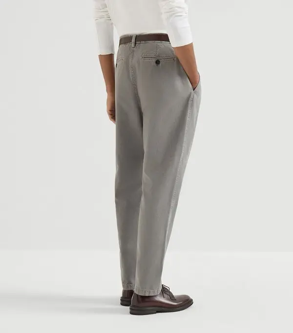 Brunello Cucinelli Peached Cotton Gabardine Trousers
