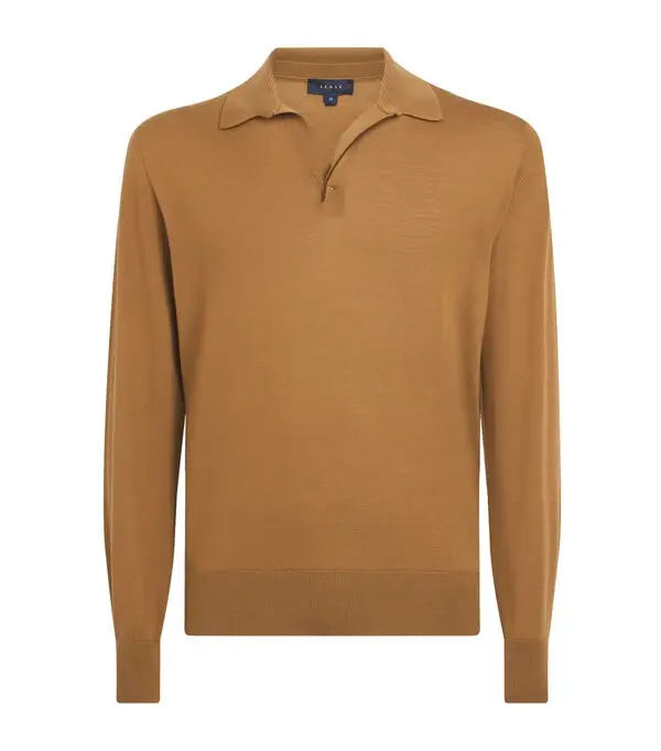 Sease Virgin Wool Polo Shirt - Brown