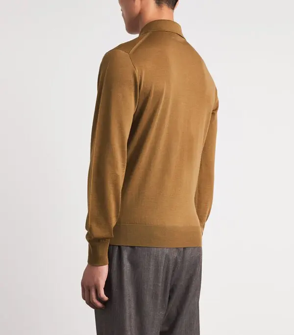 Sease Virgin Wool Polo Shirt - Brown