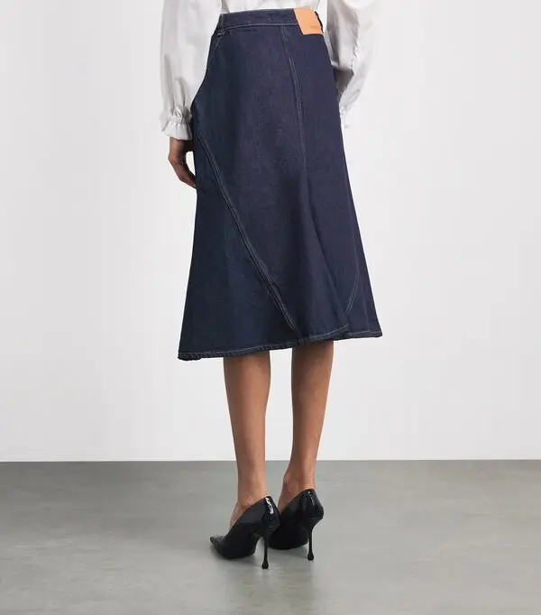 Safiyaa Luisella Denim Midi Skirt