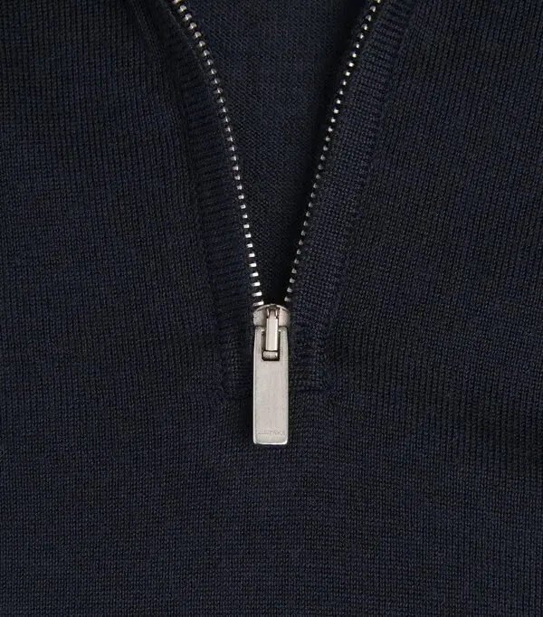 LARDINI Wool-silk-cashmere Quarter-zip Polo Sweater