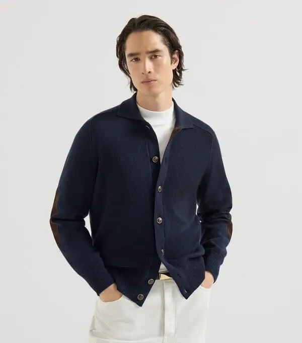 Brunello Cucinelli Cashmere Suede-trim Cardigan